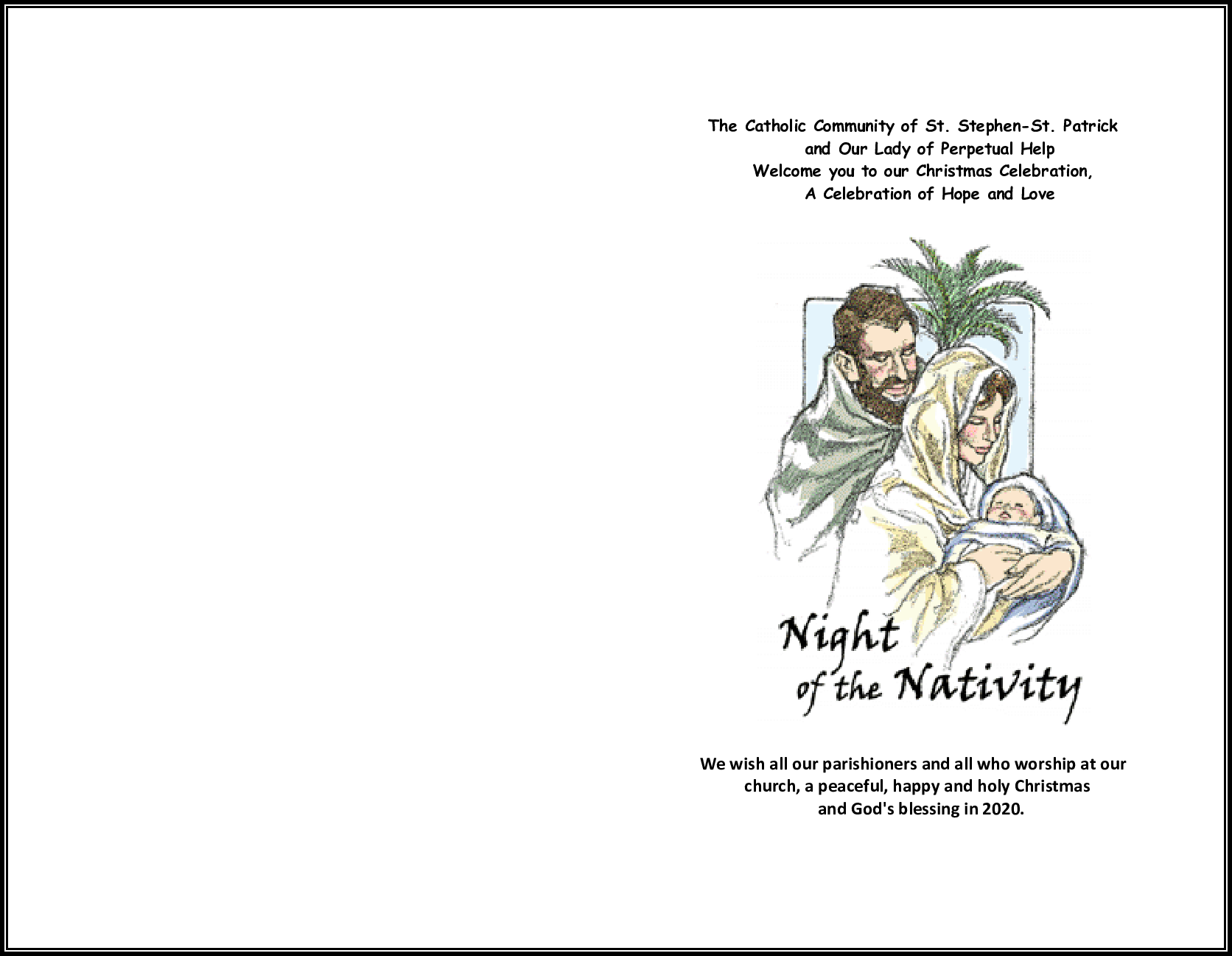 Christmas Bulletin – Catholic Community of St. Stephen's – St. Patrick's