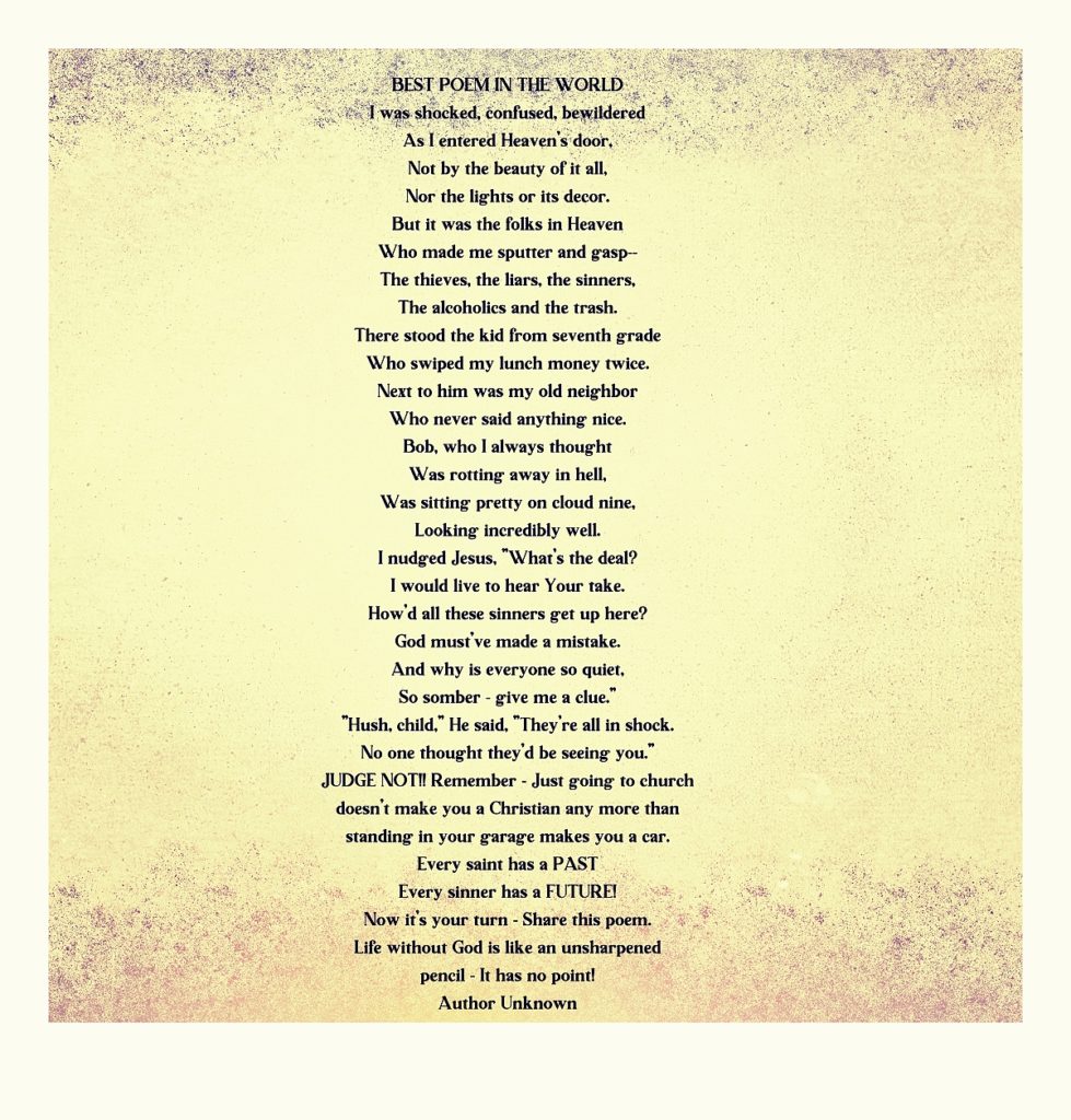 BEST POEM IN THE WORLD – Catholic Community of St. Stephen's – St ...