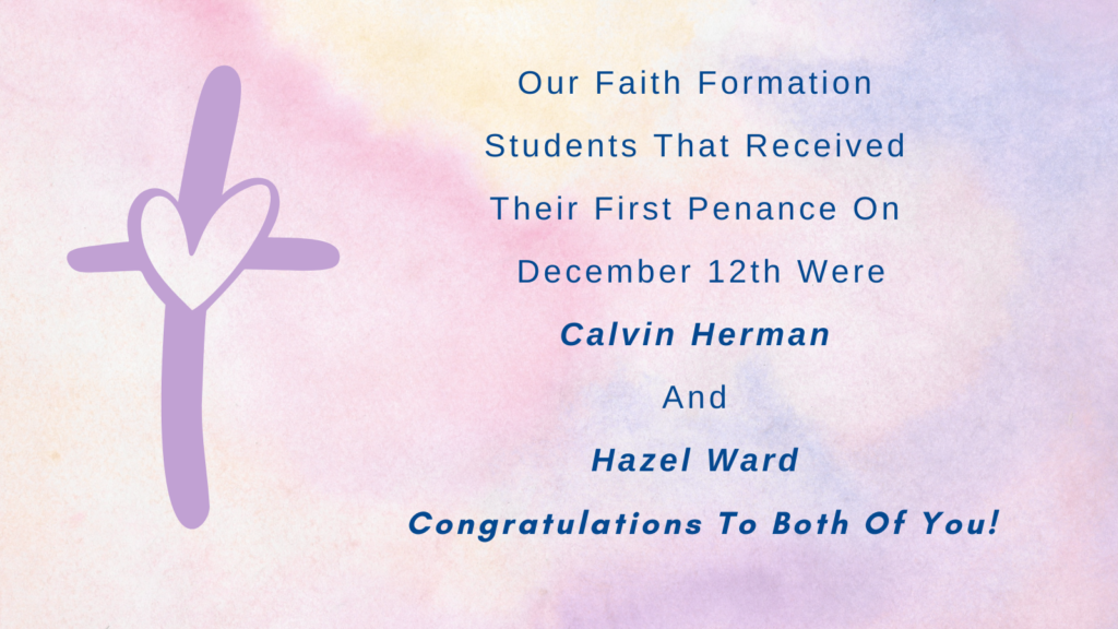 First Penance – Catholic Community of St. Stephen's – St. Patrick's