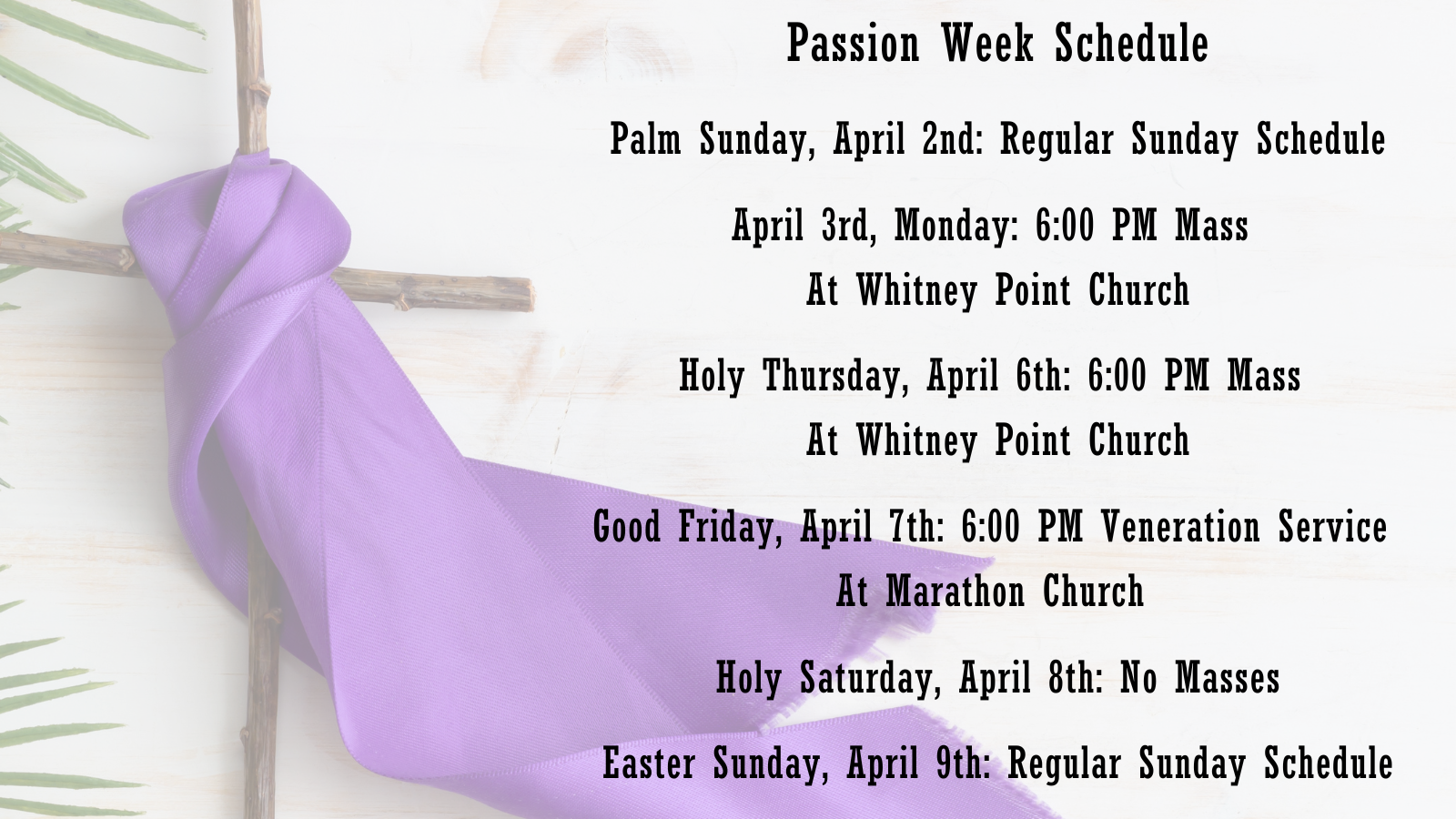 𝑷𝒂𝒔𝒔𝒊𝒐𝒏 𝑾𝒆𝒆𝒌 𝑺𝒄𝒉𝒆𝒅𝒖𝒍𝒆 – Catholic Community of St. Stephen's – St. Patrick's