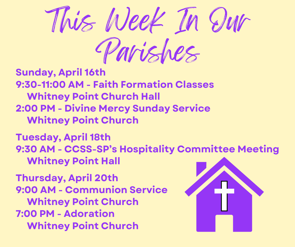 𝗧𝗵𝗶𝘀 𝗪𝗲𝗲𝗸 𝗜𝗻 𝗢𝘂𝗿 𝗣𝗮𝗿𝗶𝘀𝗵𝗲𝘀 – 𝗔𝗽𝗿𝗶𝗹 𝟭𝟲, 𝟮𝟬𝟮𝟯 – Catholic Community of St ...